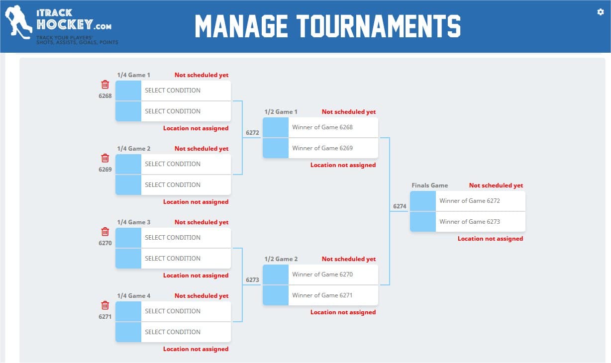 Short Tournament Package (up to 5 days) - MINIMUM 10 teams - iTrackHockey